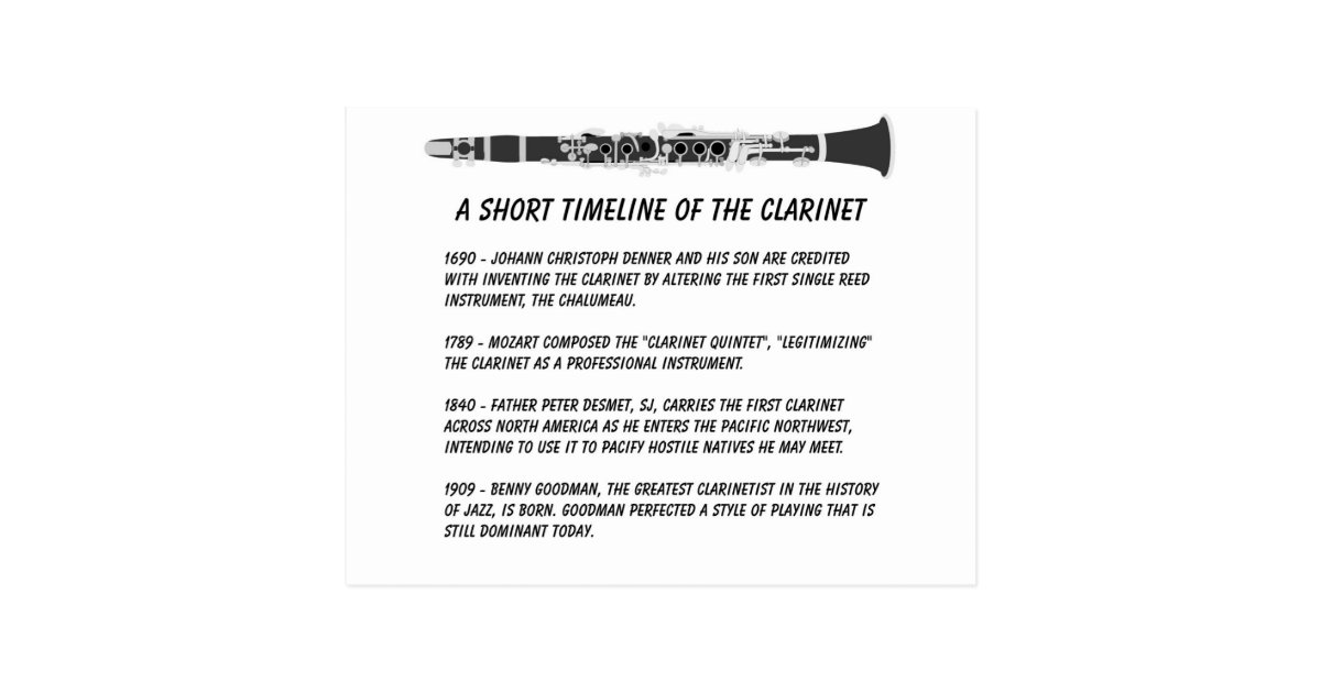 Clarinet Timeline Postcard | Zazzle.com
