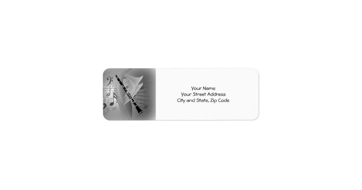 Clarinet with Musical Accents Label | Zazzle