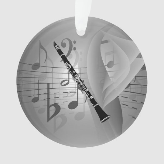 Clarinet with Musical Accents Ornament | Zazzle.com