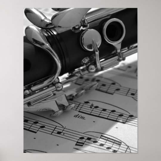 Clarinet with Sheet Music Poster | Zazzle.com