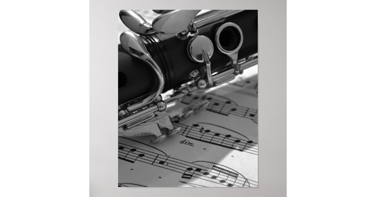 Clarinet with Sheet Music Poster | Zazzle