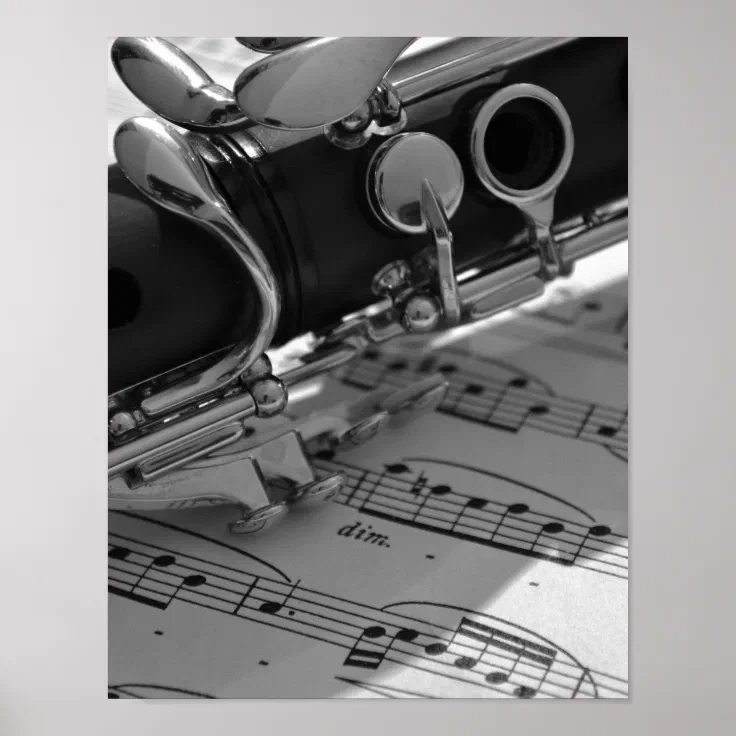 Clarinet with Sheet Music Poster | Zazzle