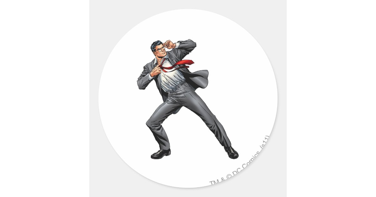 Clark changes into Superman Classic Round Sticker | Zazzle