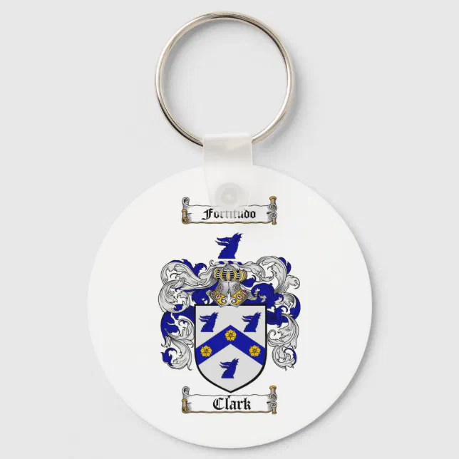 CLARK FAMILY CREST - CLARK COAT OF ARMS KEYCHAIN | Zazzle