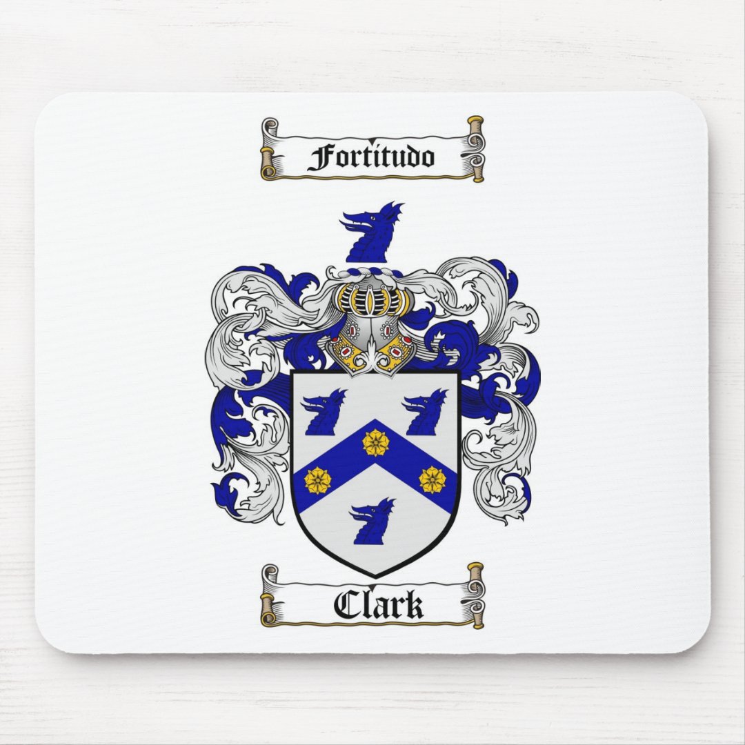 CLARK FAMILY CREST - CLARK COAT OF ARMS MOUSE PAD | Zazzle