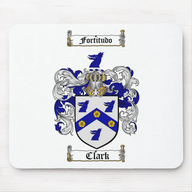 CLARK FAMILY CREST - CLARK COAT OF ARMS MOUSE PAD | Zazzle