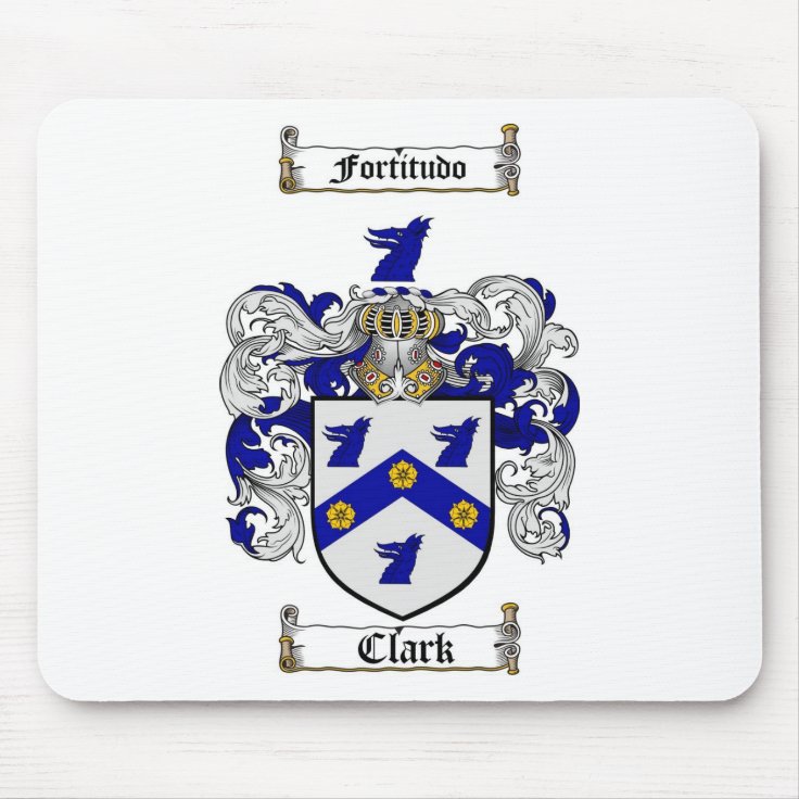CLARK FAMILY CREST - CLARK COAT OF ARMS MOUSE PAD | Zazzle