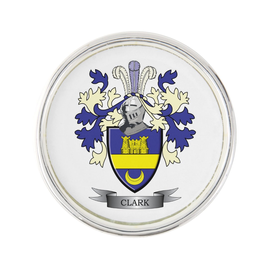 Clark Family Crest Coat of Arms Pin | Zazzle