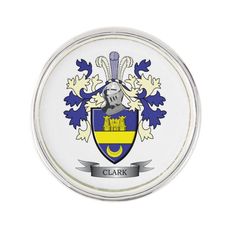 Clark Family Crest Coat of Arms Pin | Zazzle