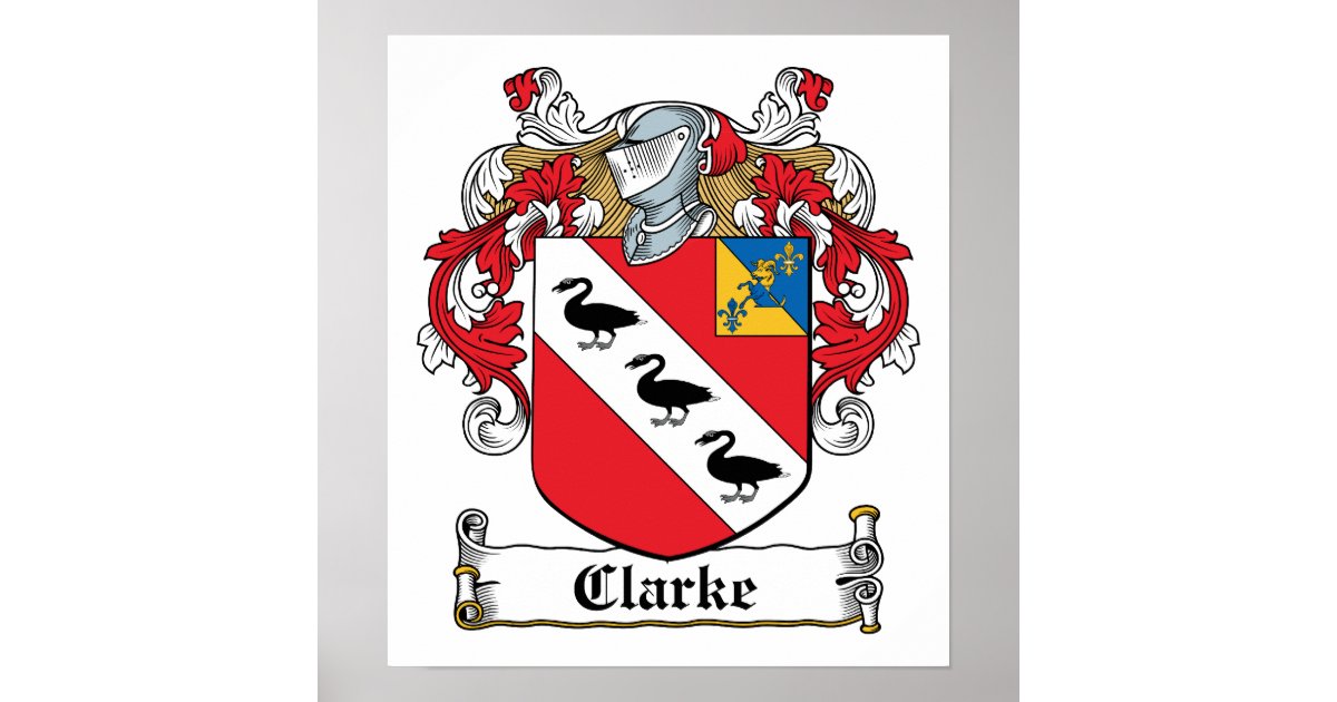 Clarke Family Crest Poster | Zazzle