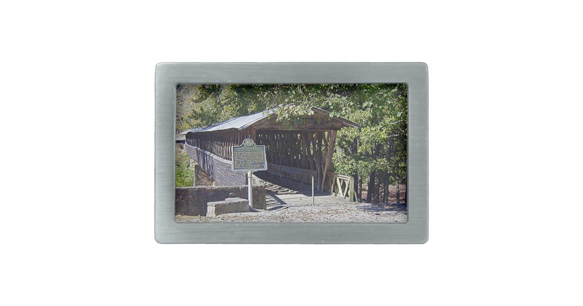 Clarkson Covered Bridge Alabama Belt Buckle | Zazzle