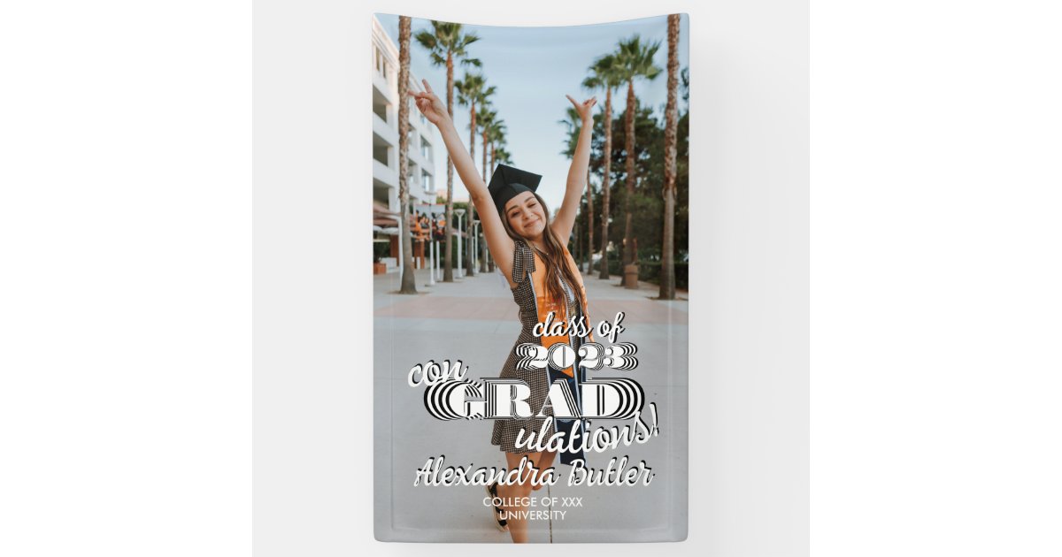Class 2023 Bold Photo ConGRADulations Graduation Banner | Zazzle
