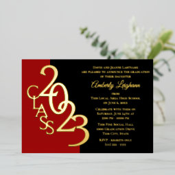 Class 2023 Graduation Foil Invitation | Zazzle