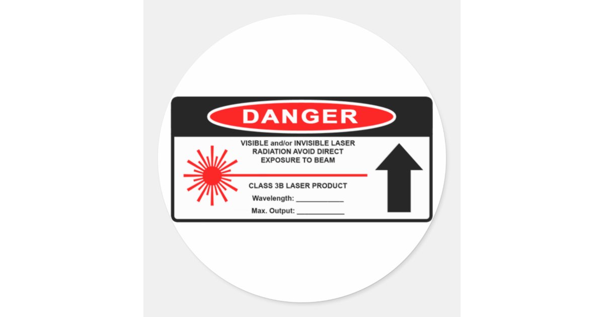 Class 3B Laser Warning Sticker | Zazzle