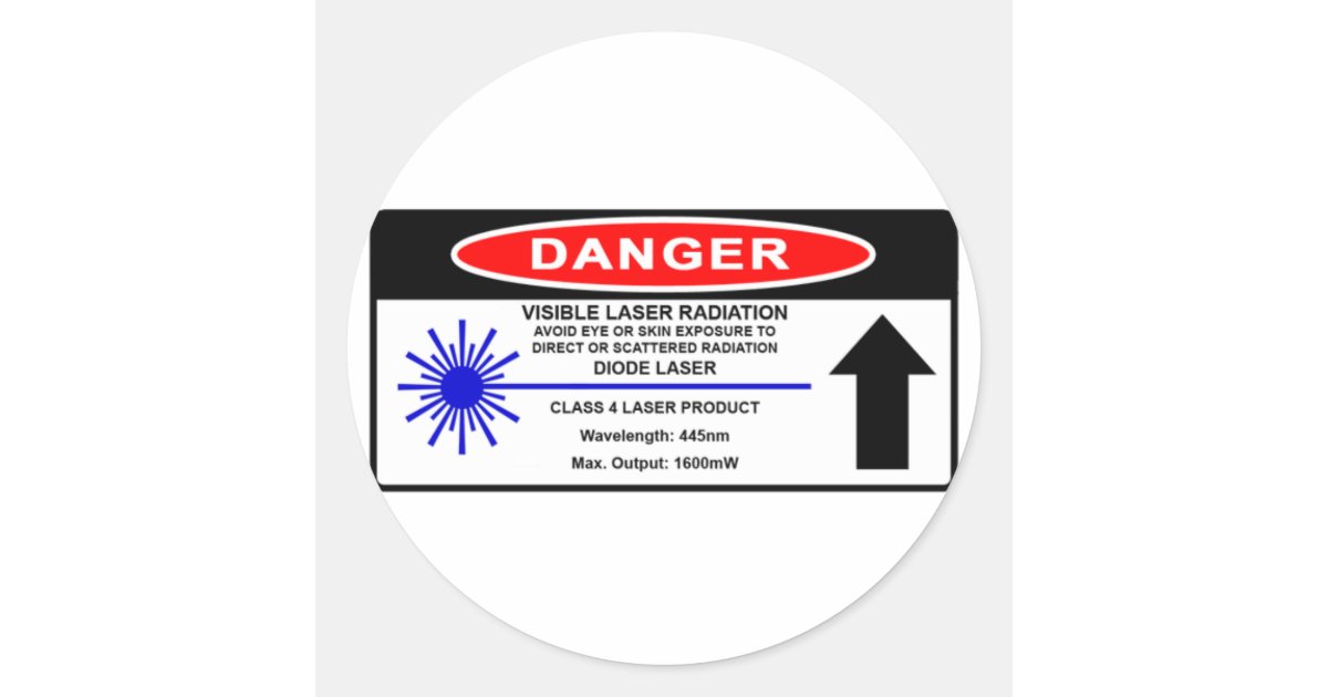 Class 4 445nm Laser Warning Sticker | Zazzle