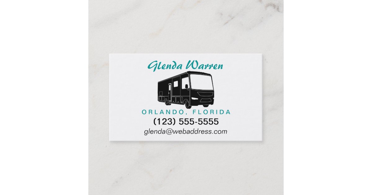 Class A Motorhome / Bus Silhouette Calling Card | Zazzle