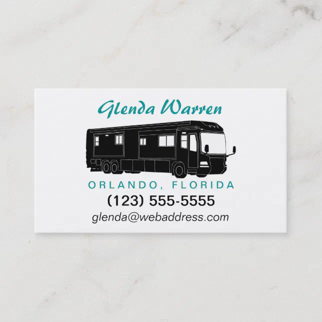 Class A Motorhome / Bus Silhouette Calling Card | Zazzle
