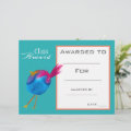 Class award cute blue bird children certificate | Zazzle
