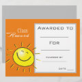Class award cute sunshine | Zazzle