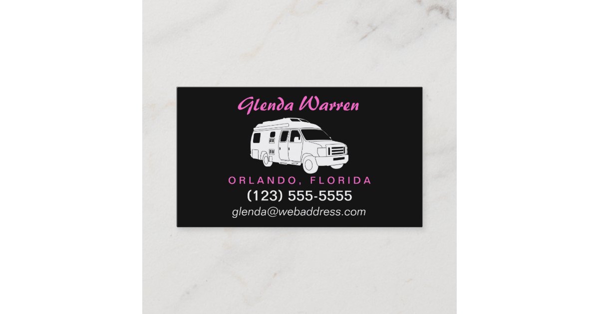 Class B Motorhome / Camper Van Calling Card | Zazzle