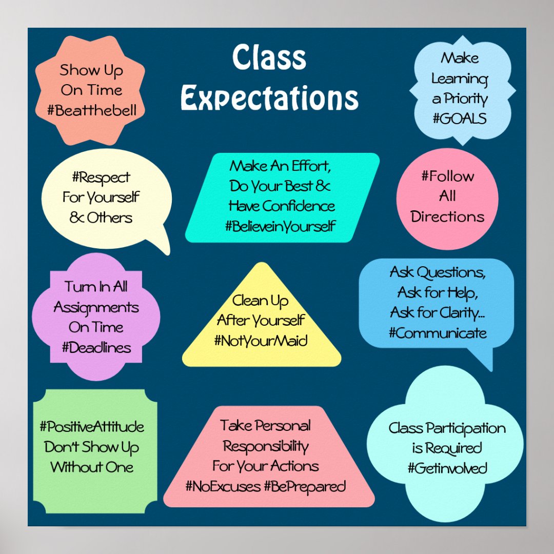 Class Expectations Poster | Zazzle