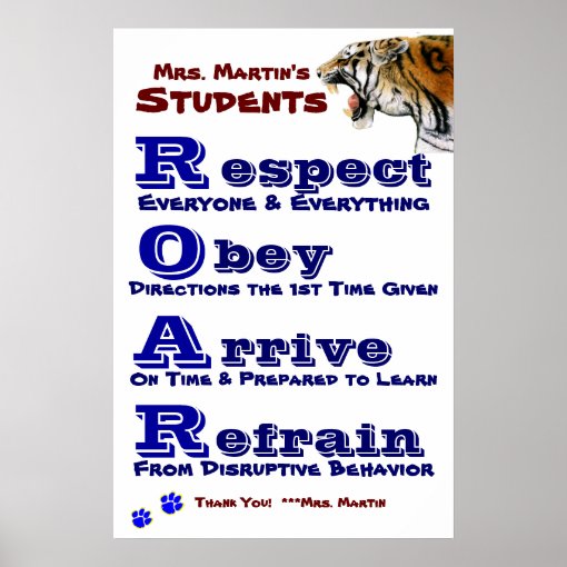 Class Guidelines/Rules Poster | Zazzle