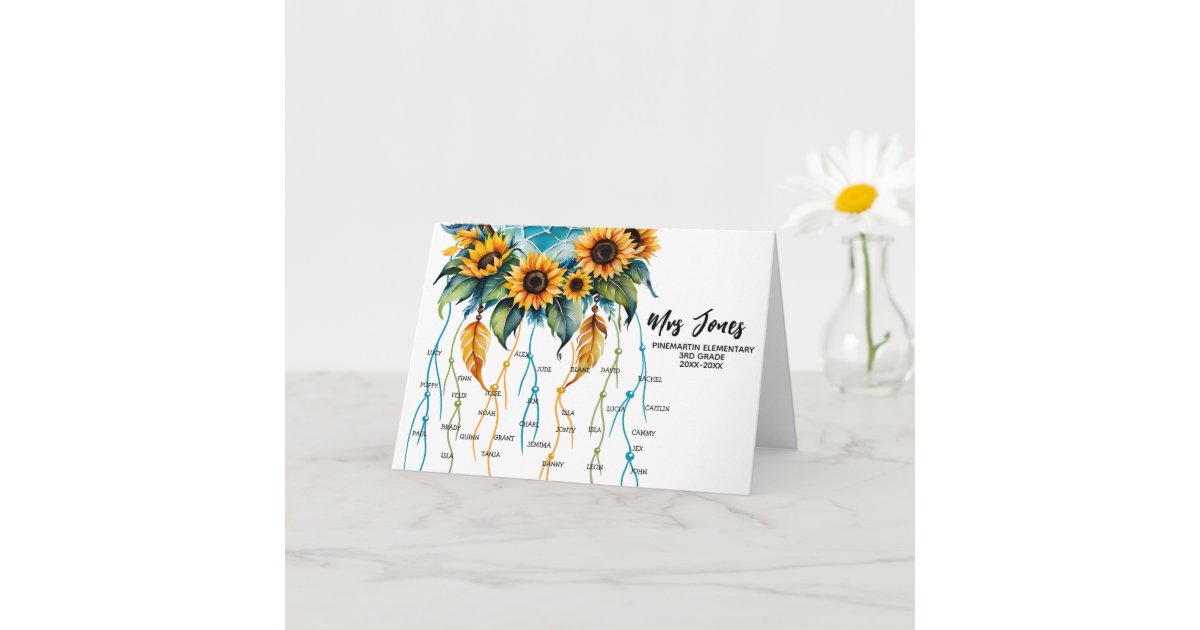 class names teacher add fingerprints card | Zazzle