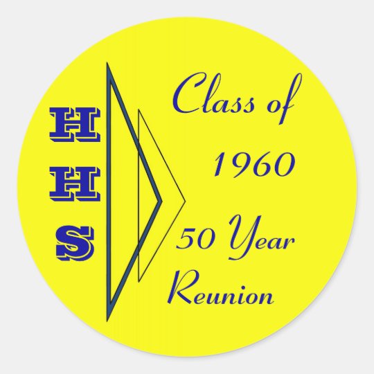 class of 1960 reunion classic round sticker | Zazzle.com