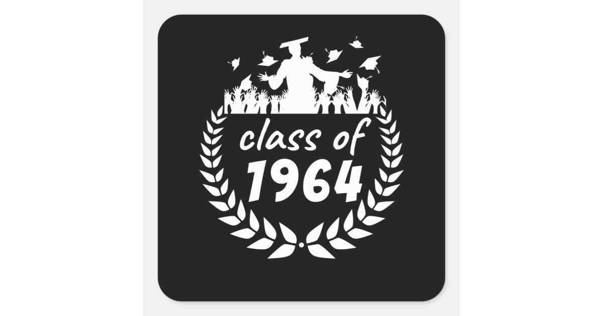 class of 1964 graduation or reunion design by year square sticker | Zazzle