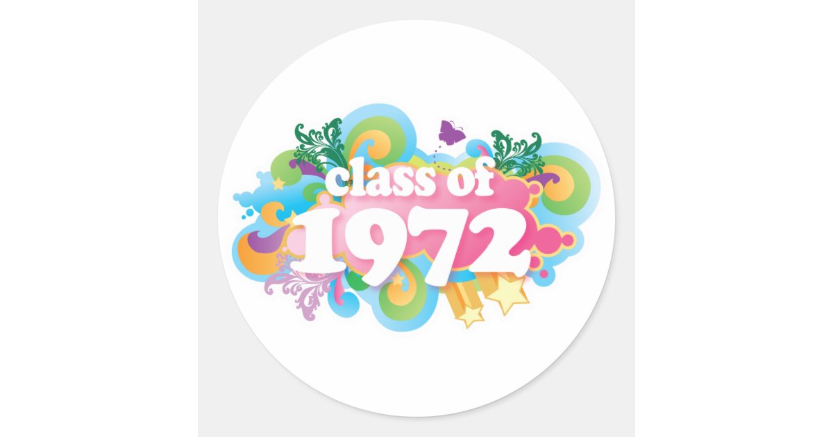 Class of 1972 classic round sticker | Zazzle