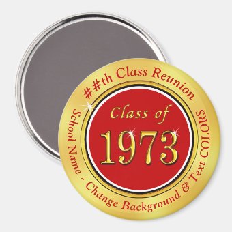 Class of 1973, 50th Class Reunion Souvenirs, Magnet | Zazzle