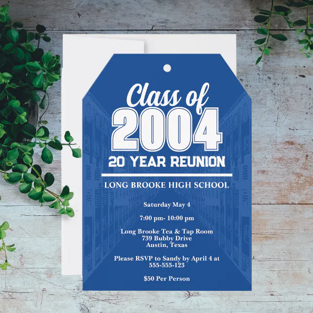 Class of 2004 20 Year High School Reunion Lockers Invitation | Zazzle