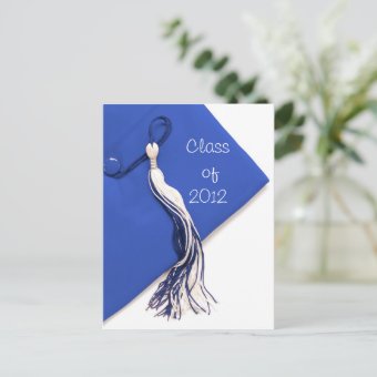 Class of 2012 Blue Cap Graduation Postcard | Zazzle