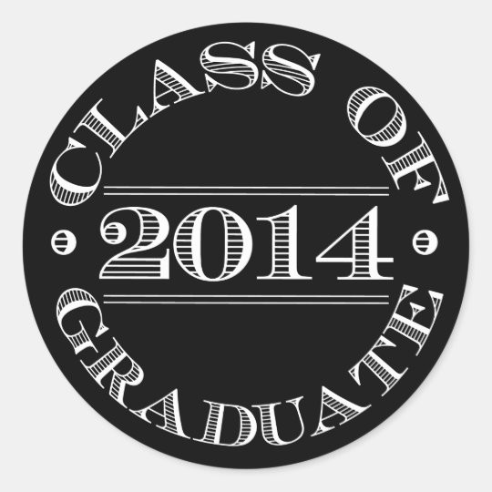 Class of 2014 Graduation Sticker Black | White | Zazzle.com