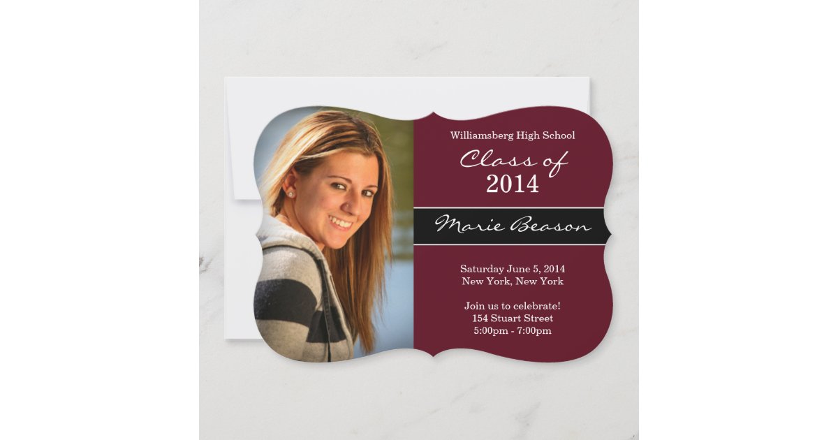 Class of 2014 Maroon Graduation Invitation | Zazzle