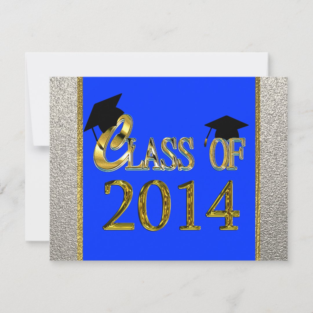 Class Of 2014 Royal Blue Graduation Invitations | Zazzle
