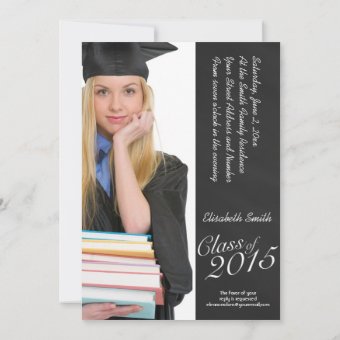 Class of 2015 Graduation Party Chalkboard Portrait Invitation | Zazzle