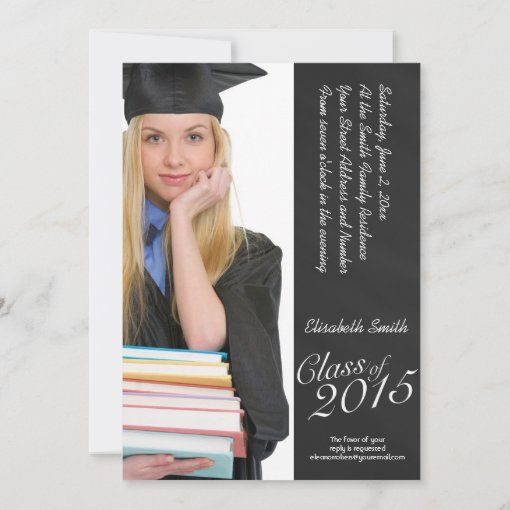 Class of 2015 Graduation Party Chalkboard Portrait Invitation | Zazzle