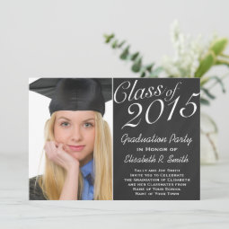 Class of 2015 Graduation Party Chalkboard Portrait Invitation | Zazzle