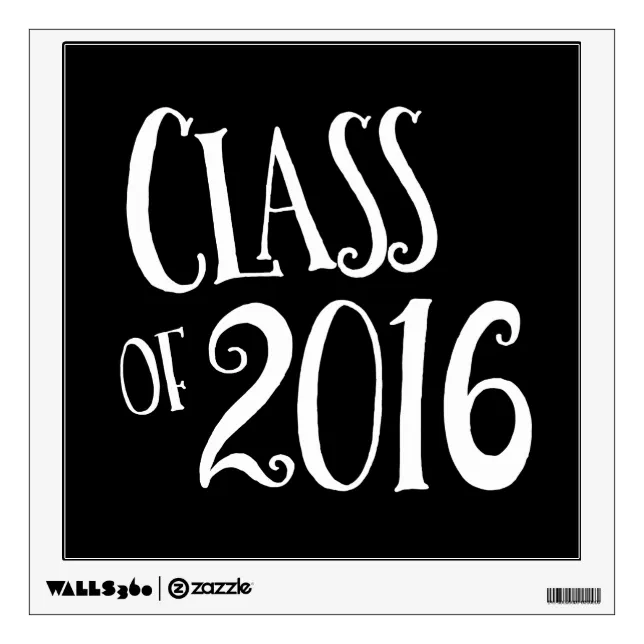Class of 2016 Black and White Vintage Handwriting Wall Sticker | Zazzle
