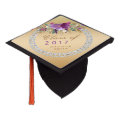 Class of 2017 Flowers Diamonds Gold Graduation Graduation Cap Topper ...