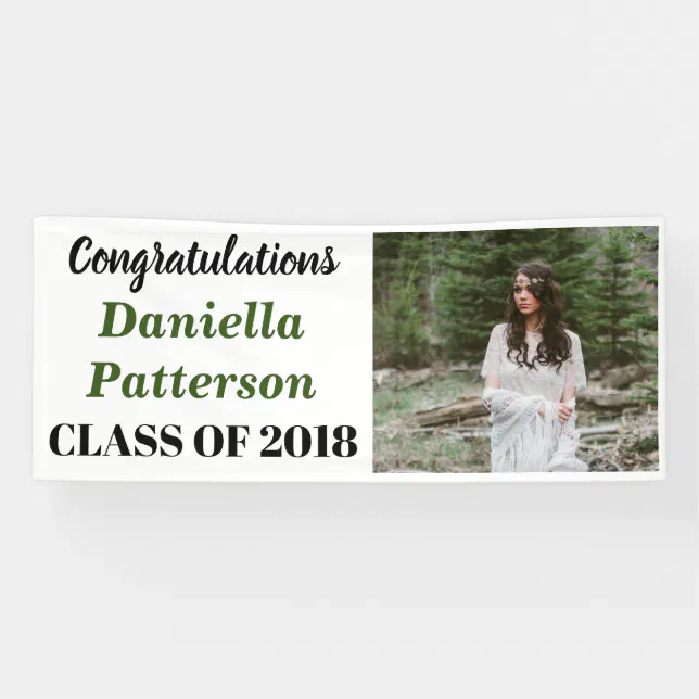 Class Of 2018 Bold Typography Graduate Photo Banner | Zazzle