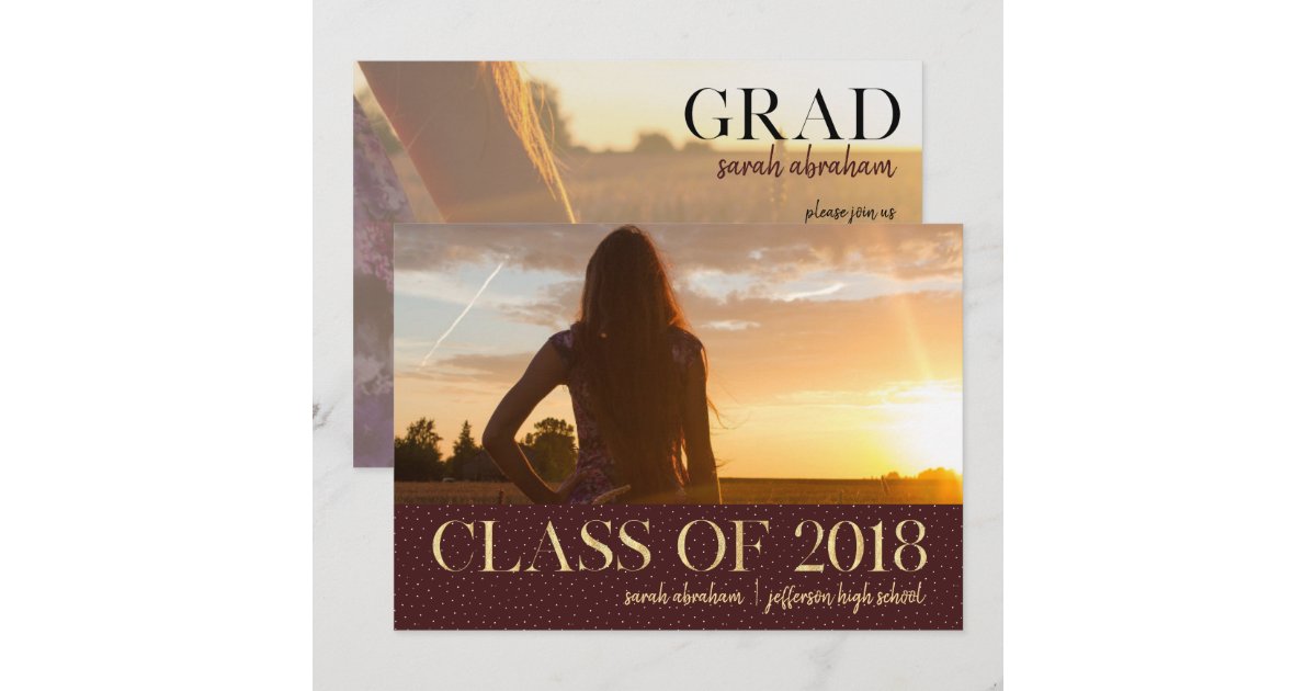Class of 2018 Graduation Party Two Photo Card | Zazzle