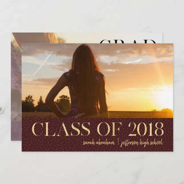 Class of 2018 Graduation Party Two Photo Card | Zazzle