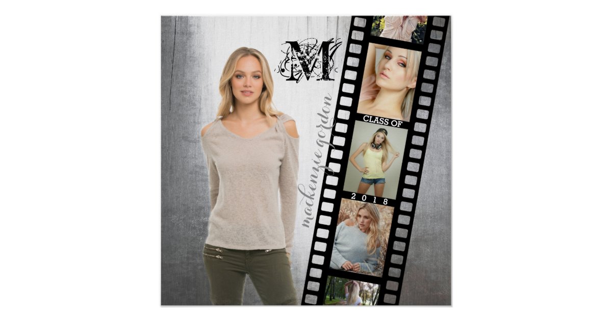 Class of 2018 Senior Portrait Graduate Photo Frame Poster | Zazzle