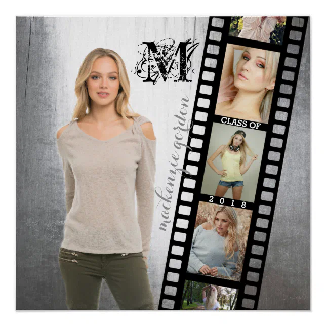 Class of 2018 Senior Portrait Graduate Photo Frame Poster | Zazzle