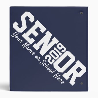 Class of 2019 Block Letter Senior Graduation 3 Ring Binder | Zazzle