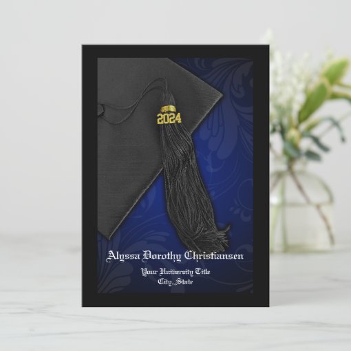Class of 2019 Blue Tassel College Graduation Invitation | Zazzle