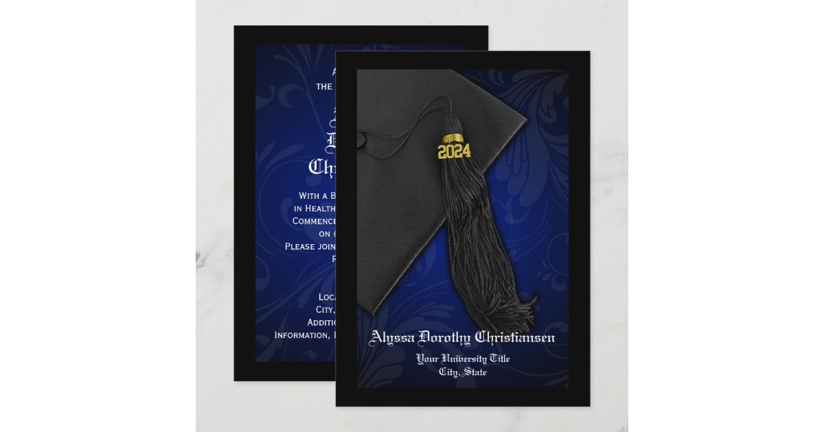 Class of 2019 Blue Tassel College Graduation Invitation | Zazzle