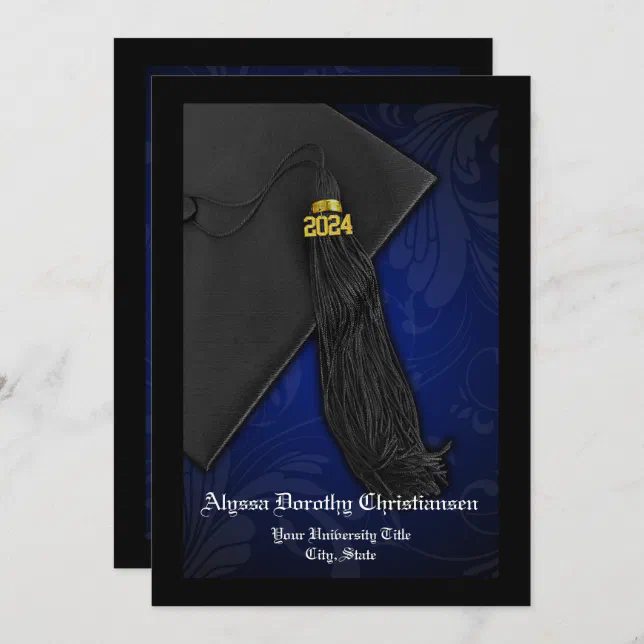 Class of 2019 Blue Tassel College Graduation Invitation | Zazzle